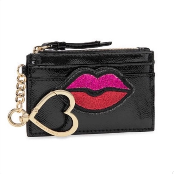 Victoria's Secret | Bags | Victorias Secret Black Pink Lips Wallet ...